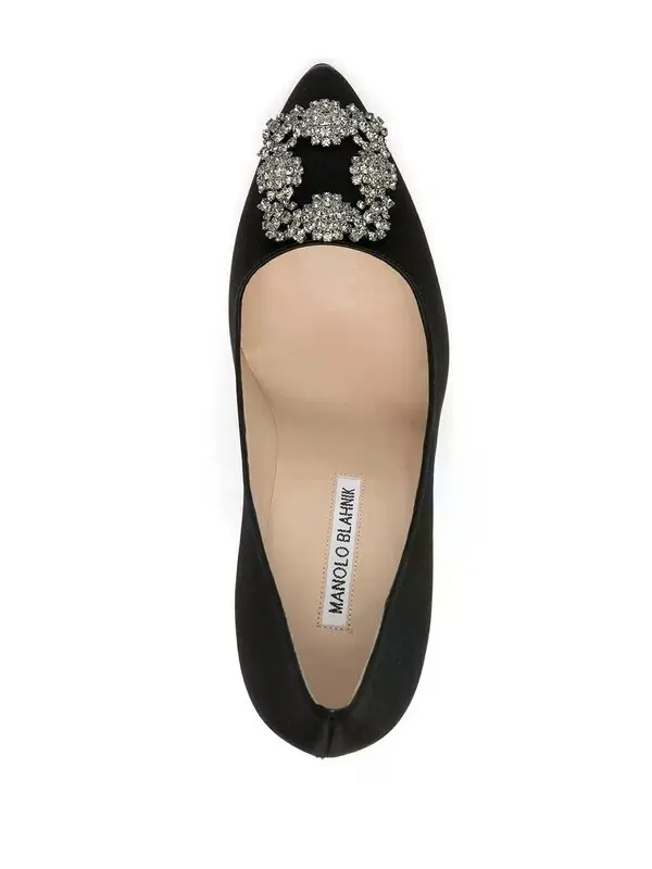 Manolo Blahnik Hangisi 105mm Buckle-embellished Pumps - Black