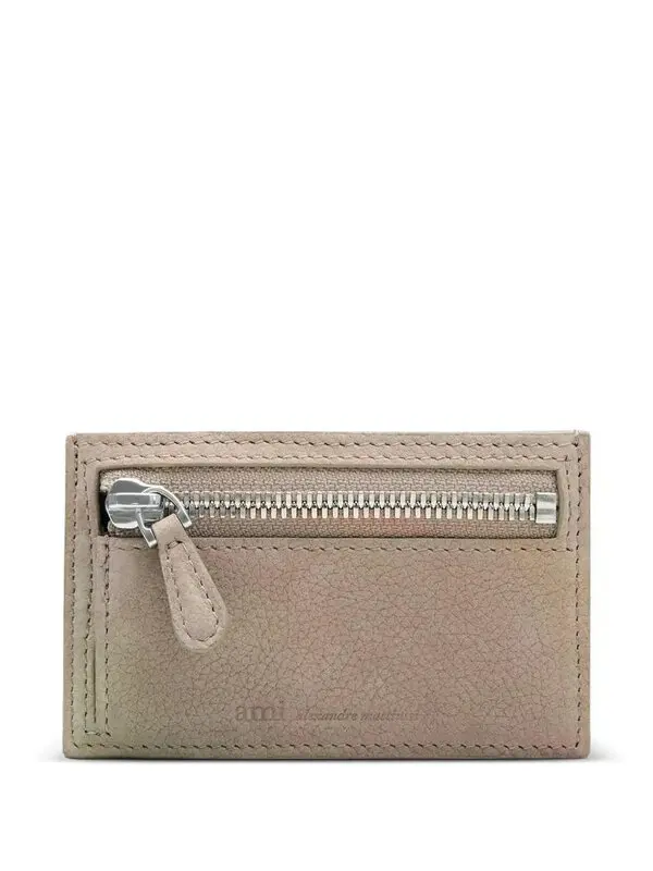 AMI Paris Carrousel Leather Cardholder - Neutrals