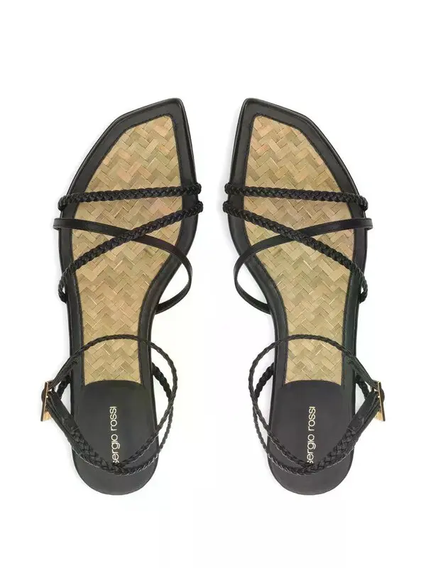 SERGIO ROSSI Braided Strapped Sandals