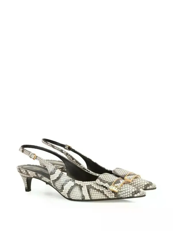 SERGIO ROSSI Evolv Printed Buckle Pumps - Neutrals