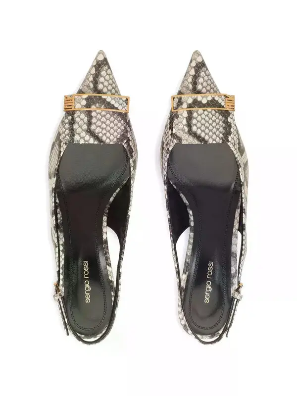 SERGIO ROSSI Evolv Printed Buckle Pumps - Neutrals