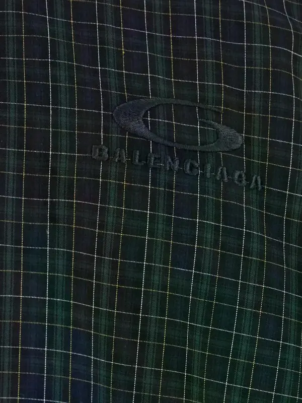 Balenciaga Tartan Embroidered Zip-up Jacket