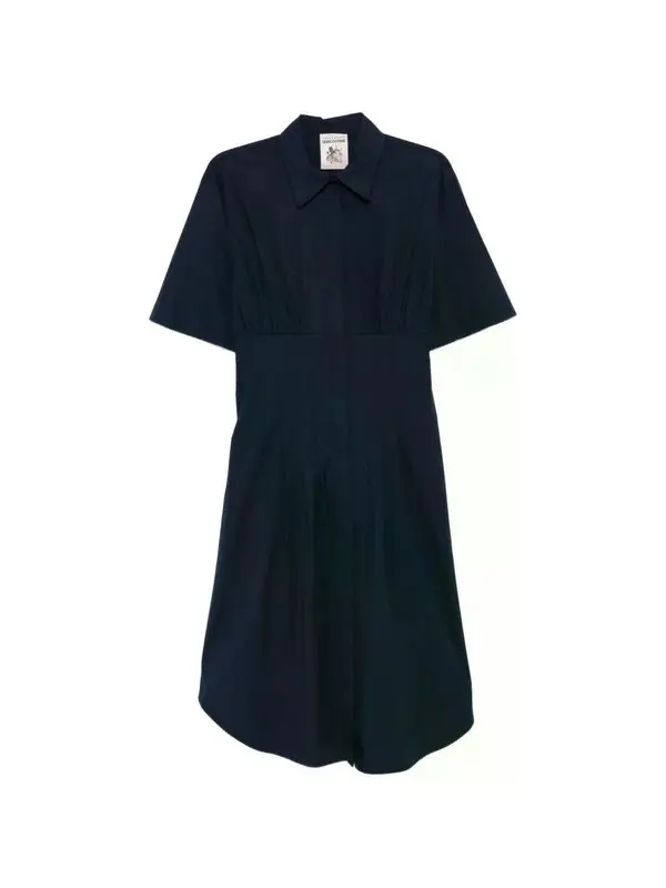 SEMICOUTURE Sandra Collared Midi Dress - Blue