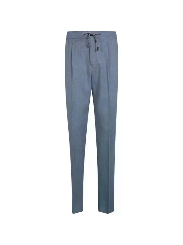 Incotex Drawstring Pleated Trousers - Blue