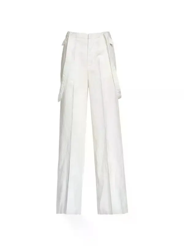 DONDUP Suspender-detail Trousers - White