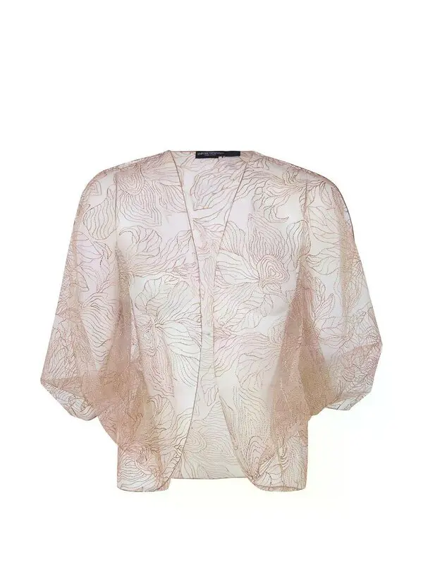 Emporio Armani Embroidered Cape With Floral Pattern