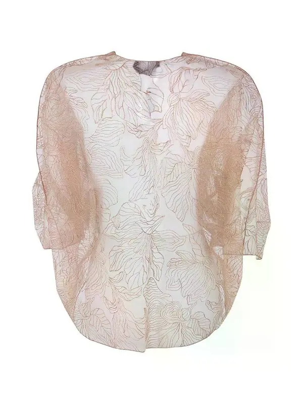 Emporio Armani Embroidered Cape With Floral Pattern