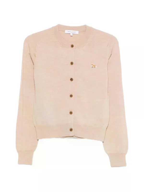 Maison Kitsuné Fox-embroidered Button Cardigan