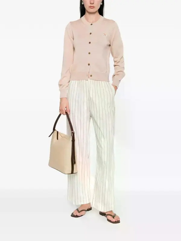 Maison Kitsuné Fox-embroidered Button Cardigan