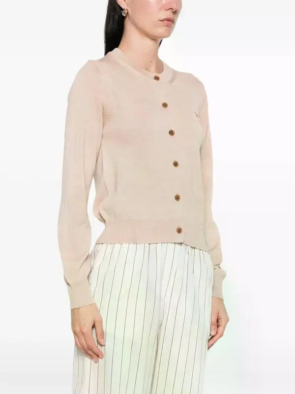 Maison Kitsuné Fox-embroidered Button Cardigan