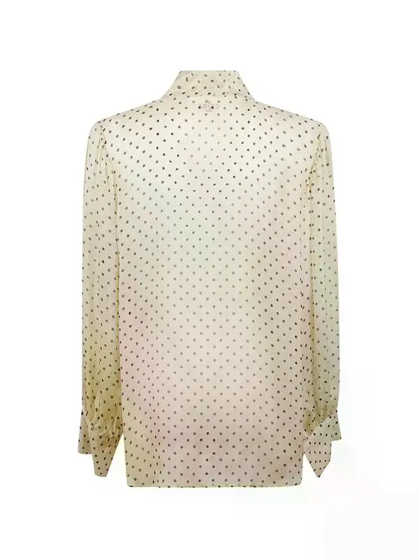 CRIDA MILANO Polka Dot Tie-neck Blouse