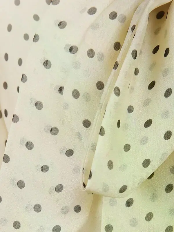 CRIDA MILANO Polka Dot Tie-neck Blouse