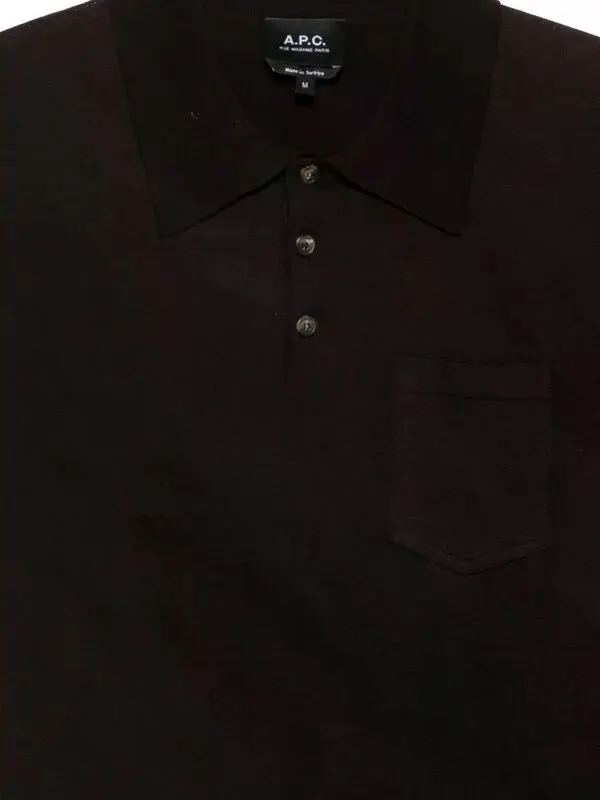 A.p.c. Chest-pocket Polo Shirt - Brown