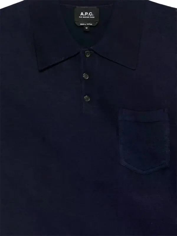 A.p.c. Chest-pocket Short-sleeve Polo Shirt - Blue