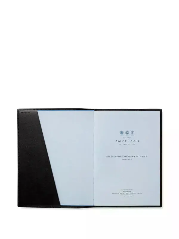 Smythson Evergreen Refillable Mid-size Notebook - Black