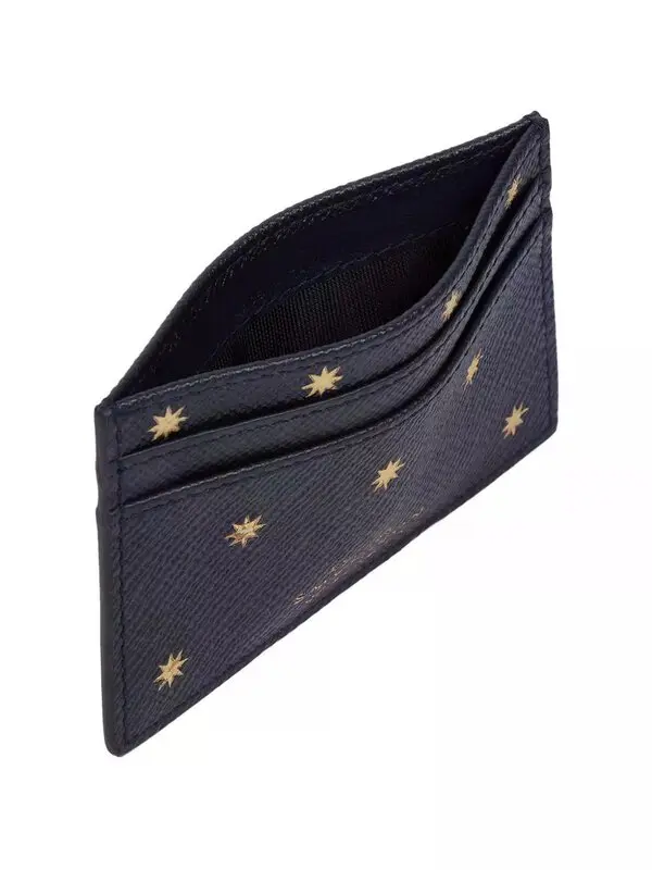 Smythson Panama Stars Cardholder - Blue