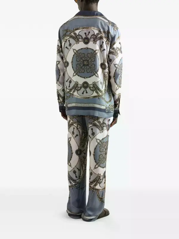 Dolce & Gabbana Printed Silk Twill Trousers