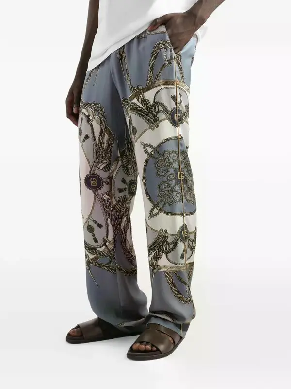 Dolce & Gabbana Printed Silk Twill Trousers