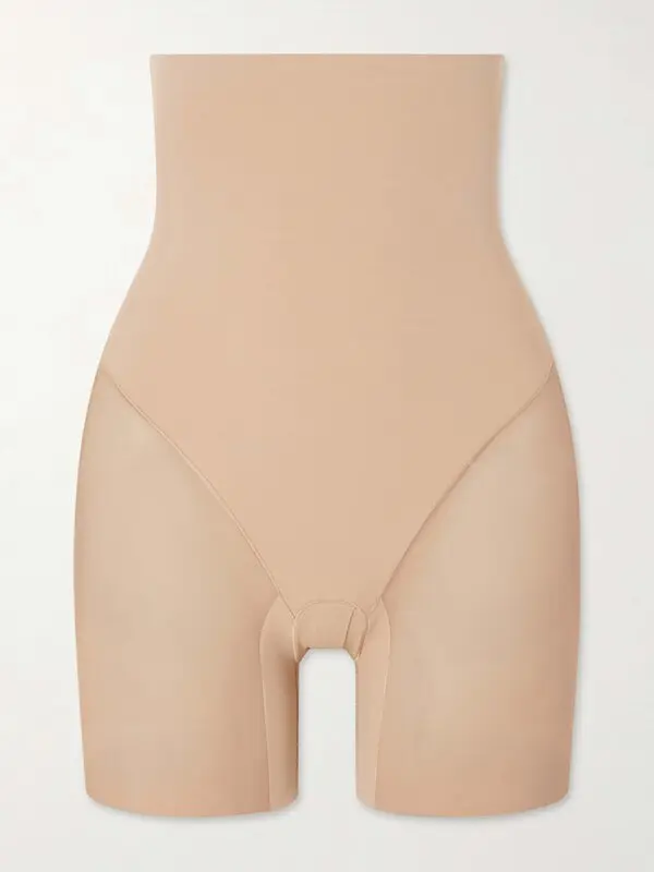 SKIMS Mesh-trimmed Jersey Thigh - Neutrals