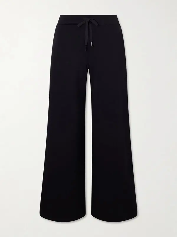 Spanx Airessentials Stretch-jersey Wide-leg Sweatpants - Black