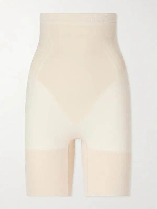 Spanx Spanxsculpt Gofigure High-waisted Mid-thigh Shorts - Neutrals