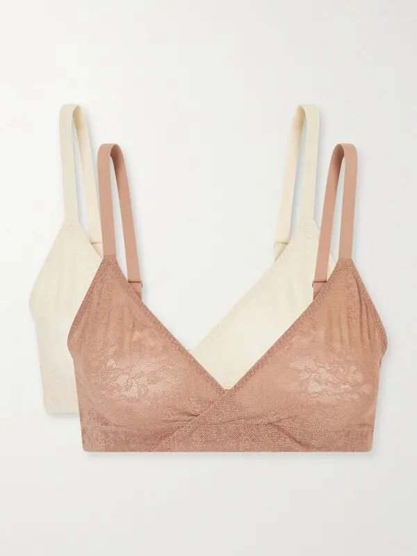 Spanx Stretch Lace Triangle Bralette - Neutrals