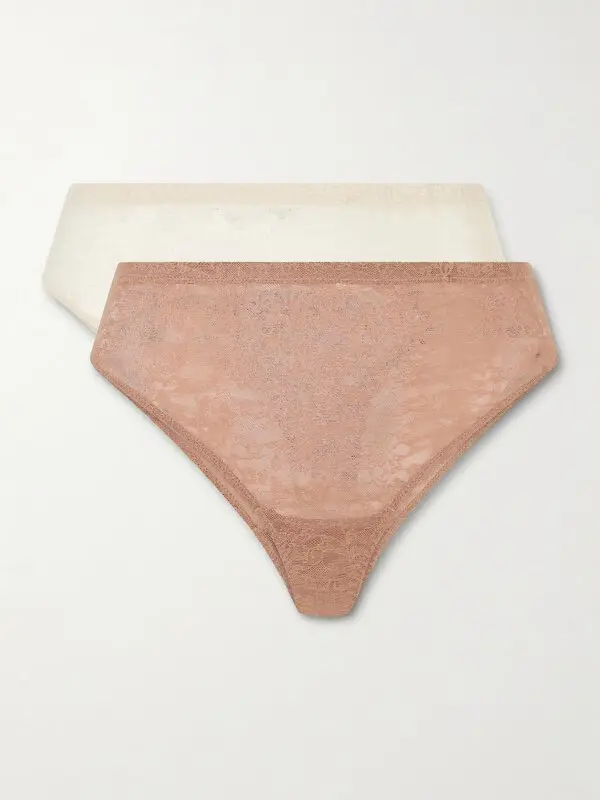Spanx Stretch Lace Briefs - Neutrals