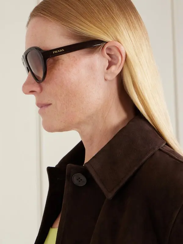 Prada Oversized Aviator Sunglasses - Brown