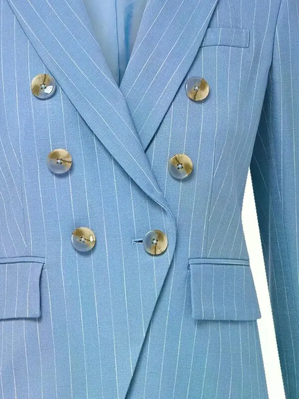 Veronica Beard Pinstripe Double-breasted Jacket