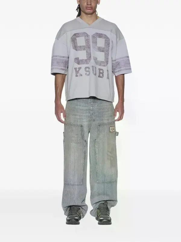 Ksubi Halftime Ss Duke T-shirt With Printed Artwork And Mesh Paneling