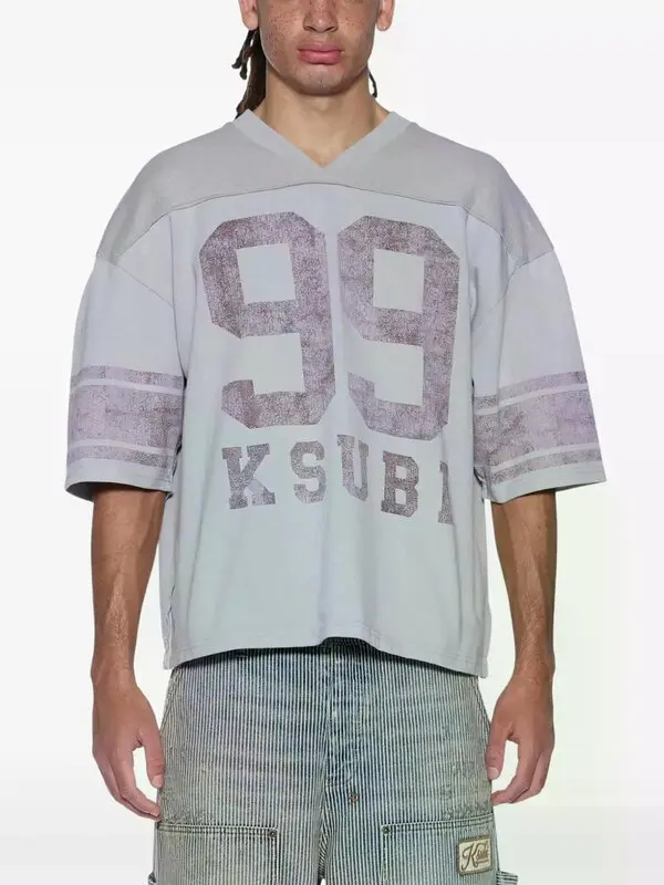 Ksubi Halftime Ss Duke T-shirt With Printed Artwork And Mesh Paneling