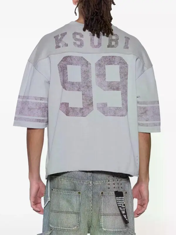 Ksubi Halftime Ss Duke T-shirt With Printed Artwork And Mesh Paneling