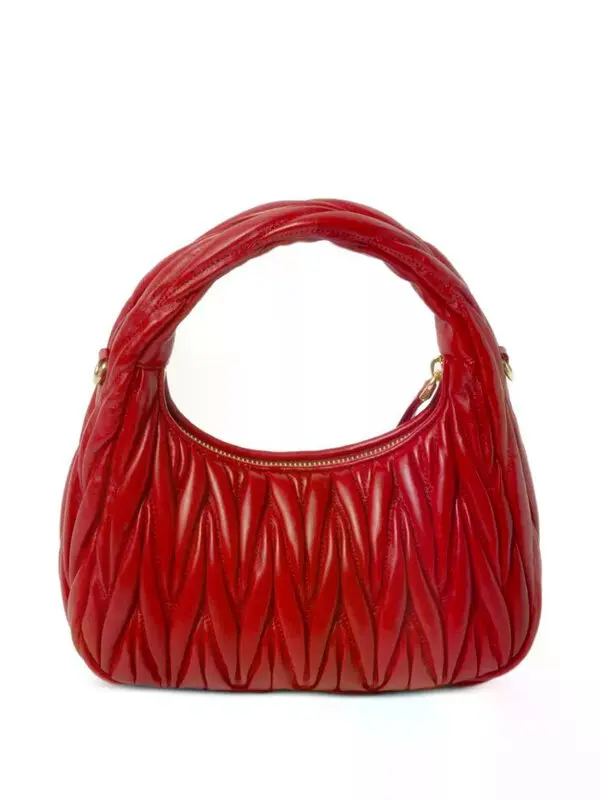 Miu Miu Wander Matelassé Nappa Leather Bag - Red