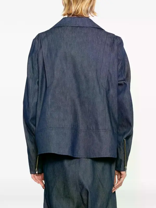Comme Des Garçons Belted Biker-style Denim Jacket