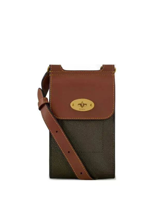 Mulberry Mini Antony Topstitched Messenger Bag With Lock Detail - Brown