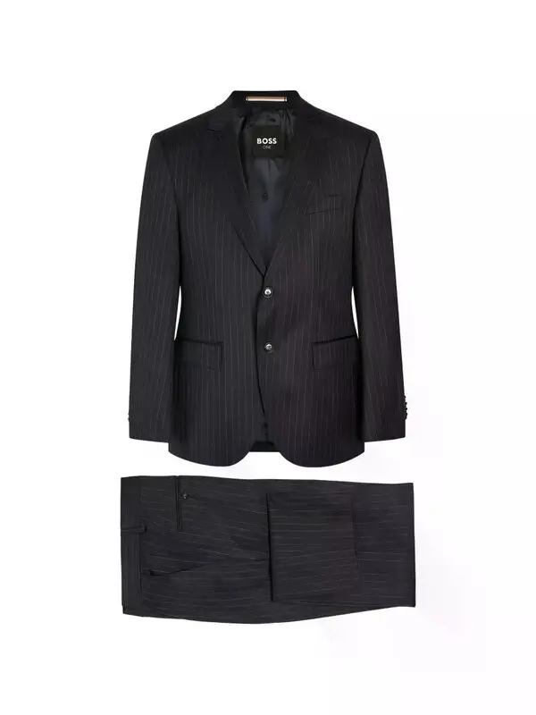 BOSS Two-piece Regular-fit Suit In Striped Virgin Wool