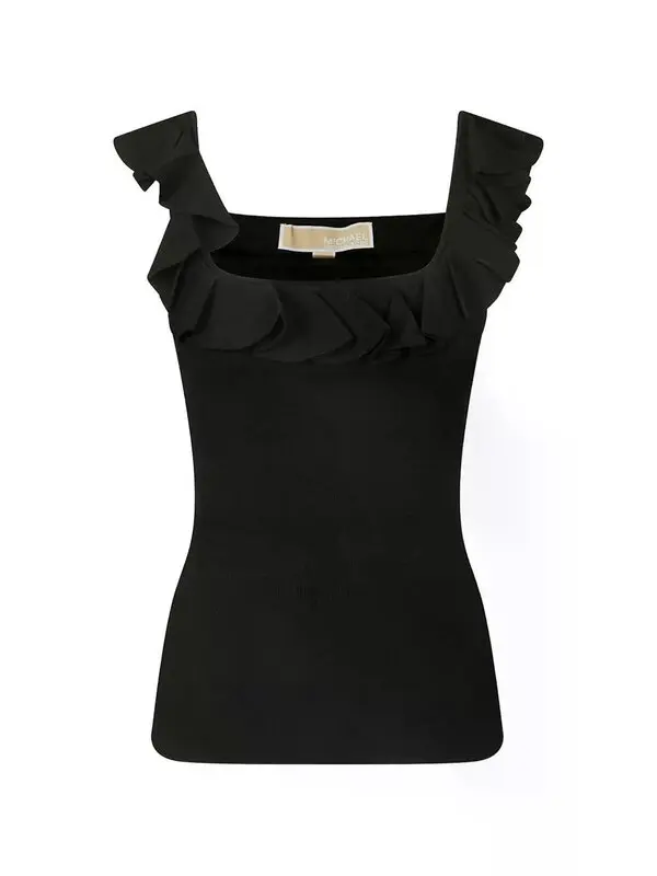 Michael Kors Ruffled Tank Top - Black
