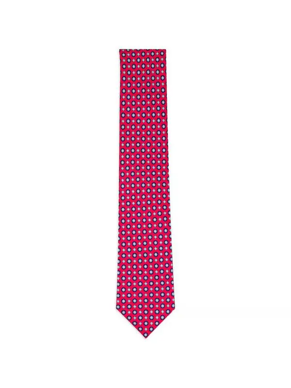 Brioni Patterned Silk Neck Tie - Red