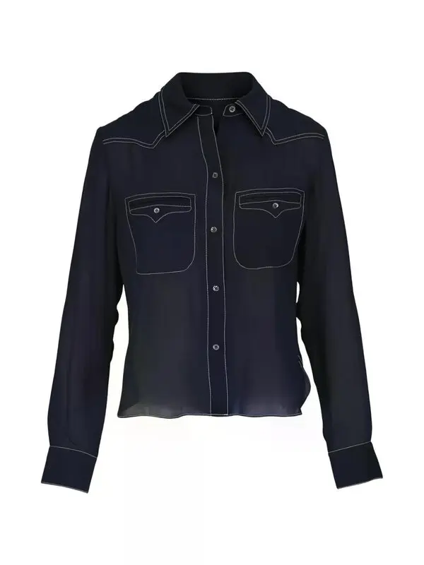TWP Carter Contrast-stitch Long-sleeve Shirt