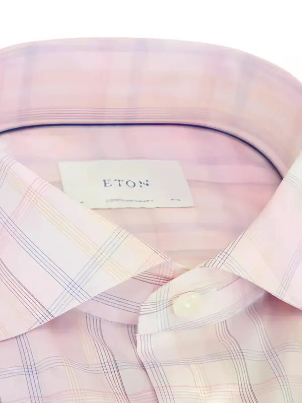 Eton Poplin Checked Shirt - Pink