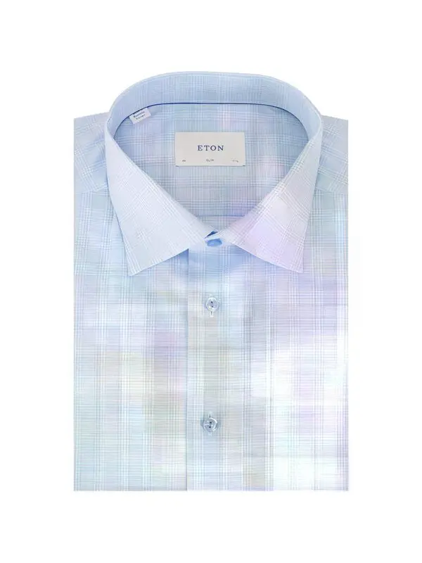 Eton Plaid-pattern Shirt - Blue