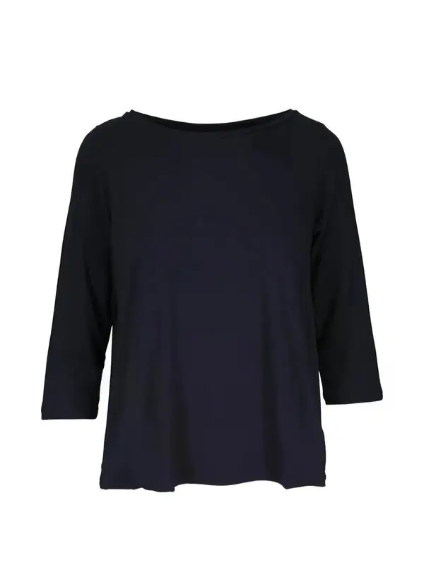 Majestic Filatures 3/4 Sleeve Boat Neck Knit Top