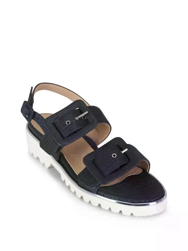 Ron White Buckle Strap Sandals - Grey