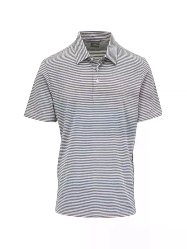 Faherty Brand Striped Polo Shirt - Grey