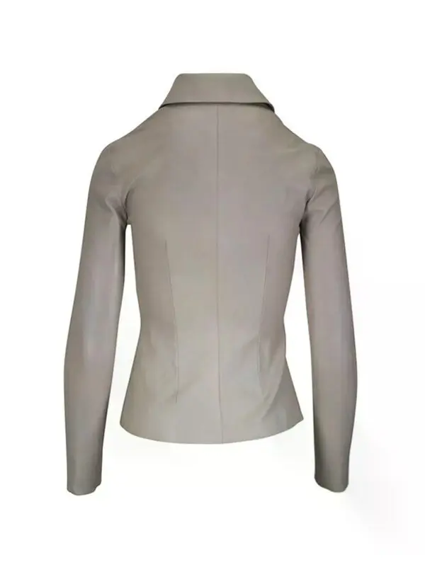 Jitrois Agatha Zip-up Leather Shirt - Grey