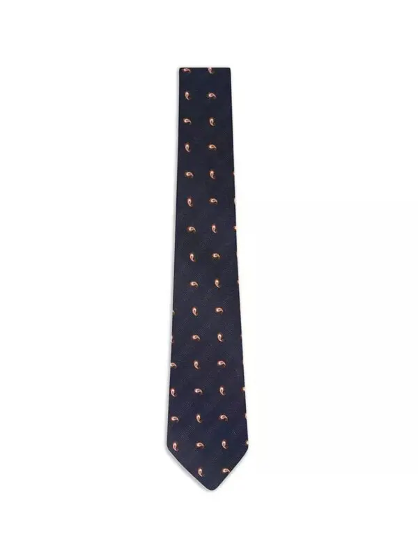 Zegna Paisley Neck Tie - Blue