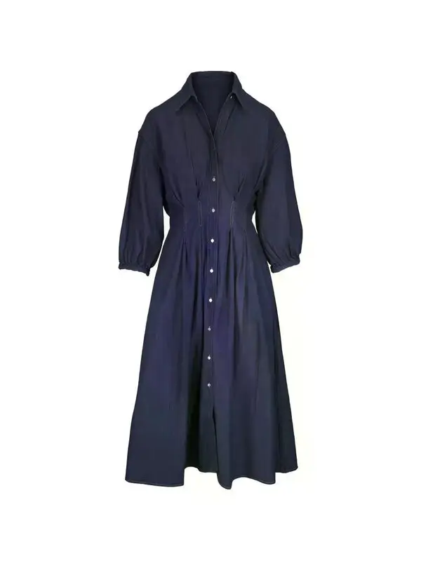 TWP Balloon-sleeve Midi Shirt Dress