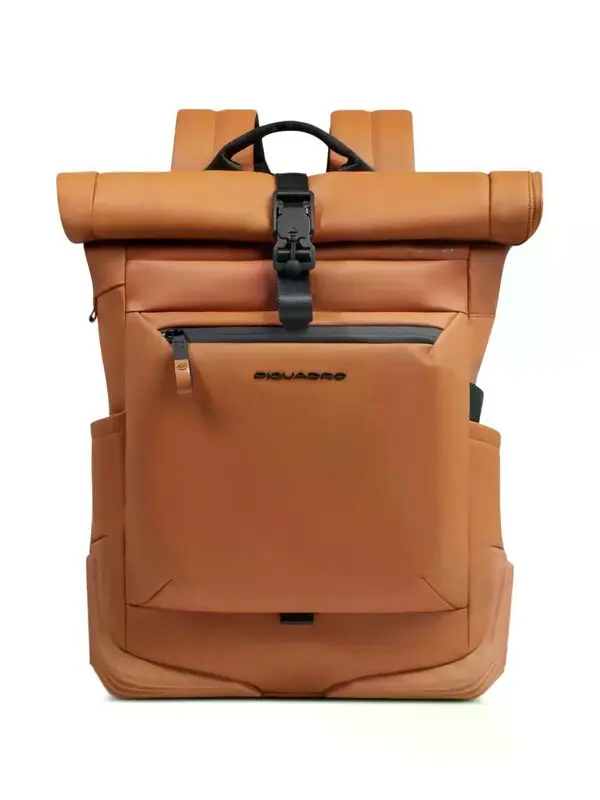 PIQUADRO Water-resistant Roll-top Backpack - Brown