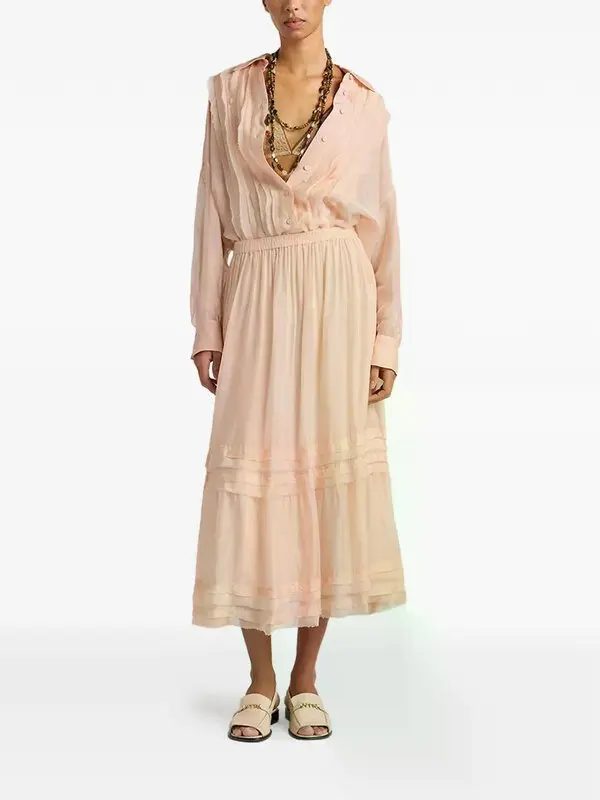 Momoni Elasticated Ruffled Midi Skirt