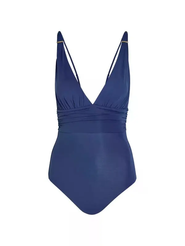 Melissa Odabash Panarea V-neck Strap Swimsuit - Blue